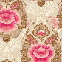 Baroque Peel and Stick Wallpaper Opulent Victorian Style Roses Pearl ...