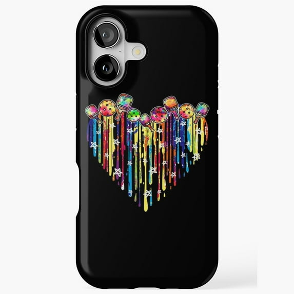 Classic Pickleball Watercolor Star Sports Art Case for iPhone 17 11 12 ...
