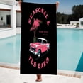 Classic Pink Car & Palm Tree Design Beach Towel - Stylish Pool Towel ...