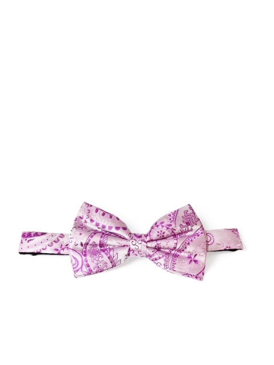 Classic Pink Paisley Silk Bow Tie Set - Walmart.com