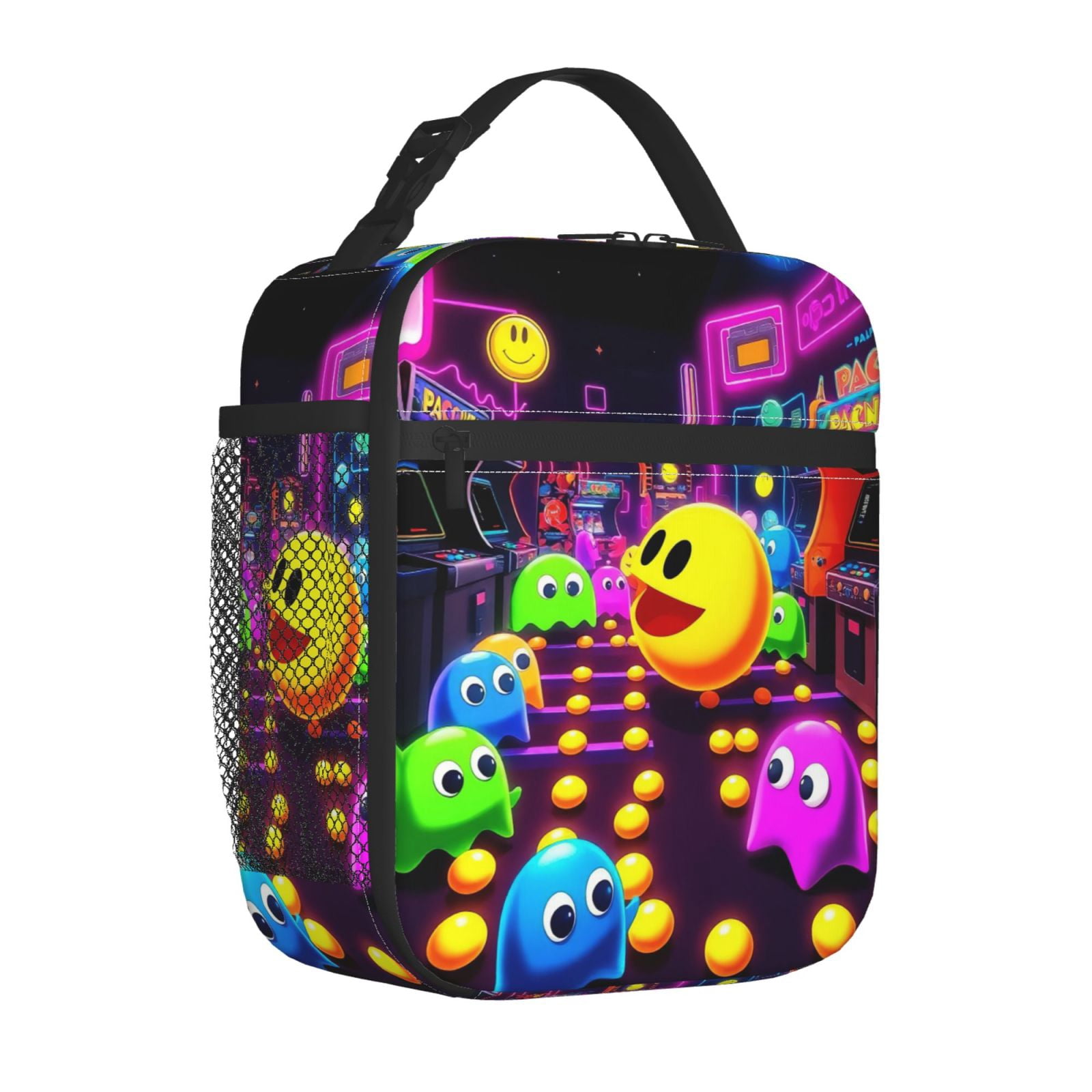 Classic Pixel Game Design Portable Lunch Tote, Insulated Cooler Bag for ...