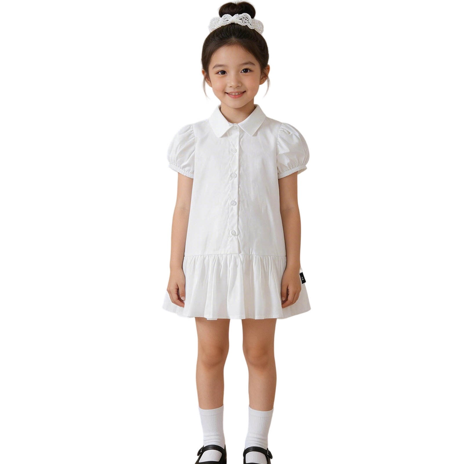 Classic Plaid A Line Dress With Collar For Girls Elegant And ...
