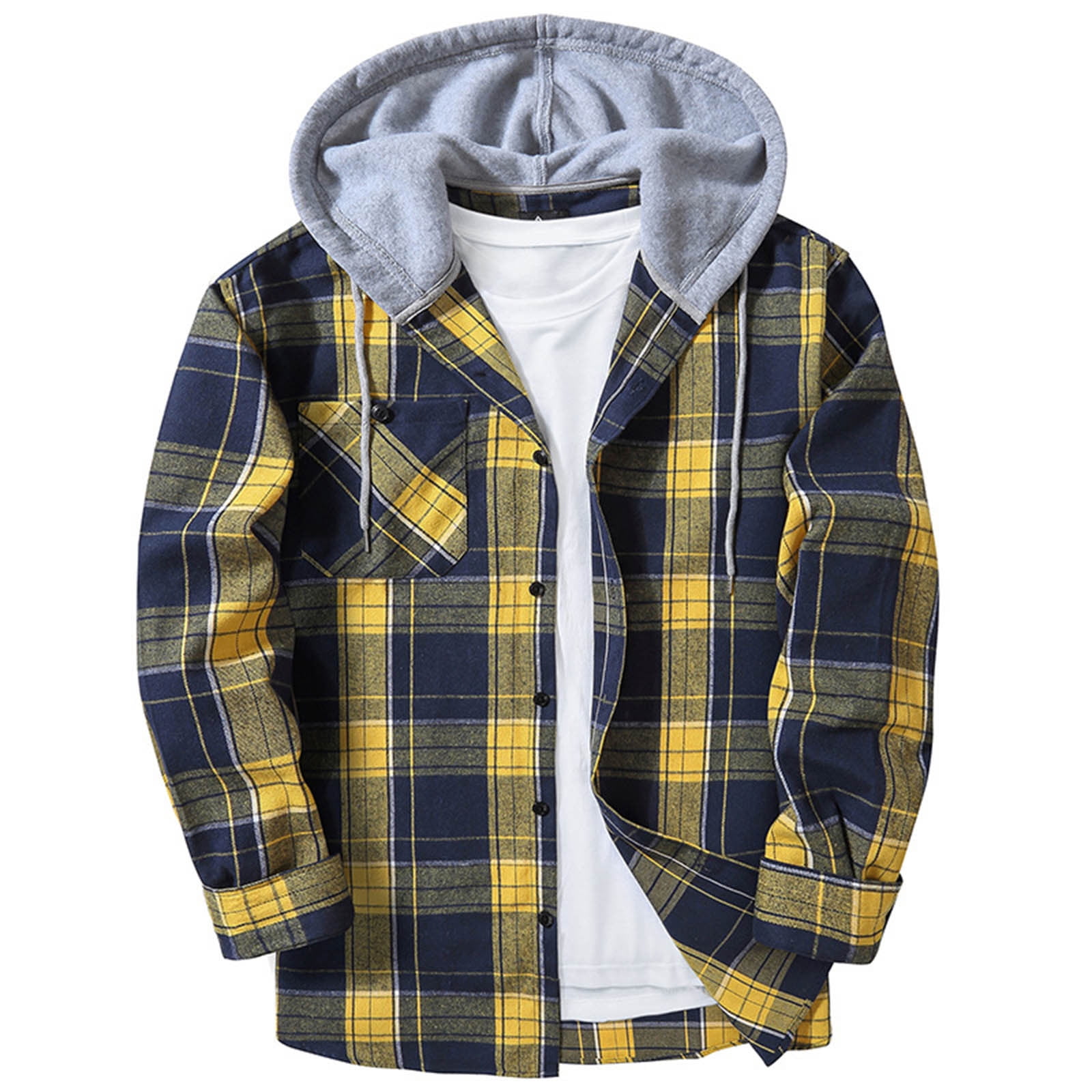 Father's Day Gifts,Classic Plaid Jacket Hoodie, Button Up Flannel Shirt ...