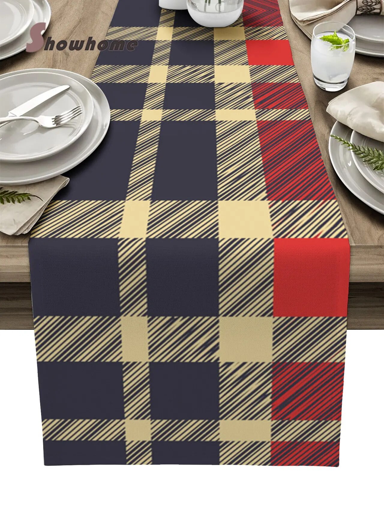Classic Plaid Modern Stripes Table Runner Wedding Party r Modern Coffee ...