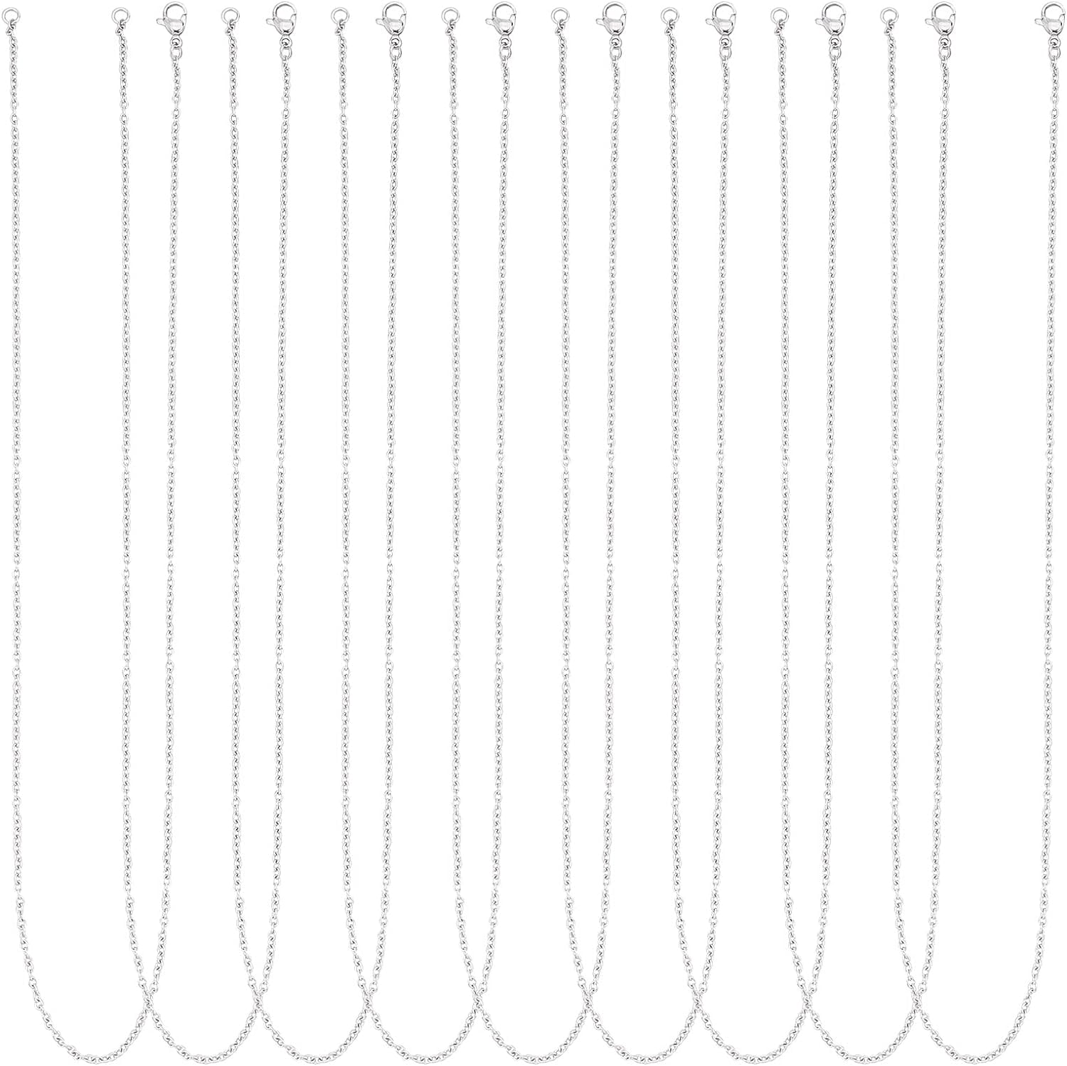 Classic Plain 304 Stainless Steel Mens Womens Cable Chain for Necklace ...