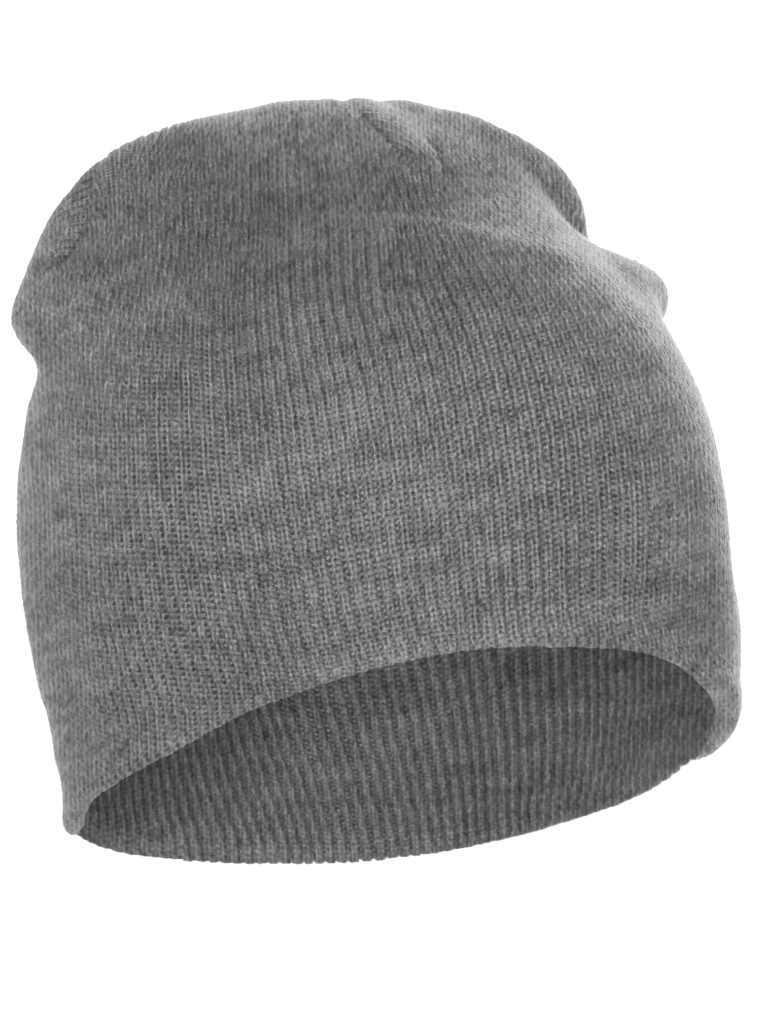 I&W Hatgear Classic Cuffless Winter Beanie, Solid Heather Grey, Acrylic ...