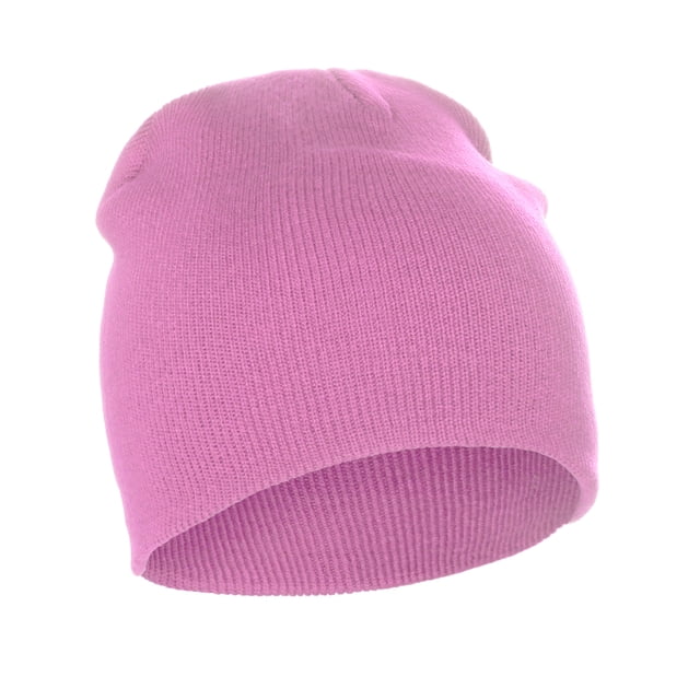 Classic Plain Cuffless Beanie Winter Knit Hat Skully Cap, Pink ...