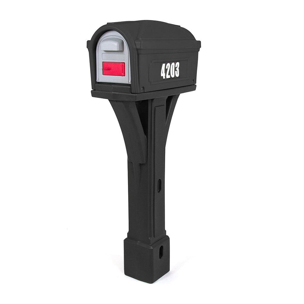 Classic Plastic Residential Mailbox, Post Mount Combo Kit with 2 Access ...