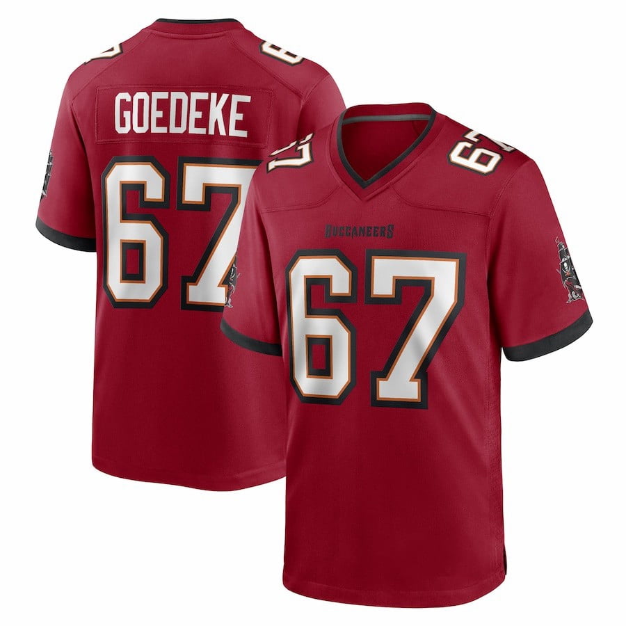 Classic Players Buccaneers Luke Goedeke#67 Jersey Football Team Logo Match Day Adult Team ...