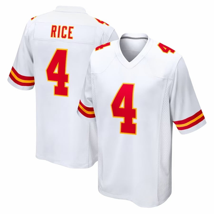Classic Players KC Chiefss Rashee Rice#4 Jersey Football Team Logo ...