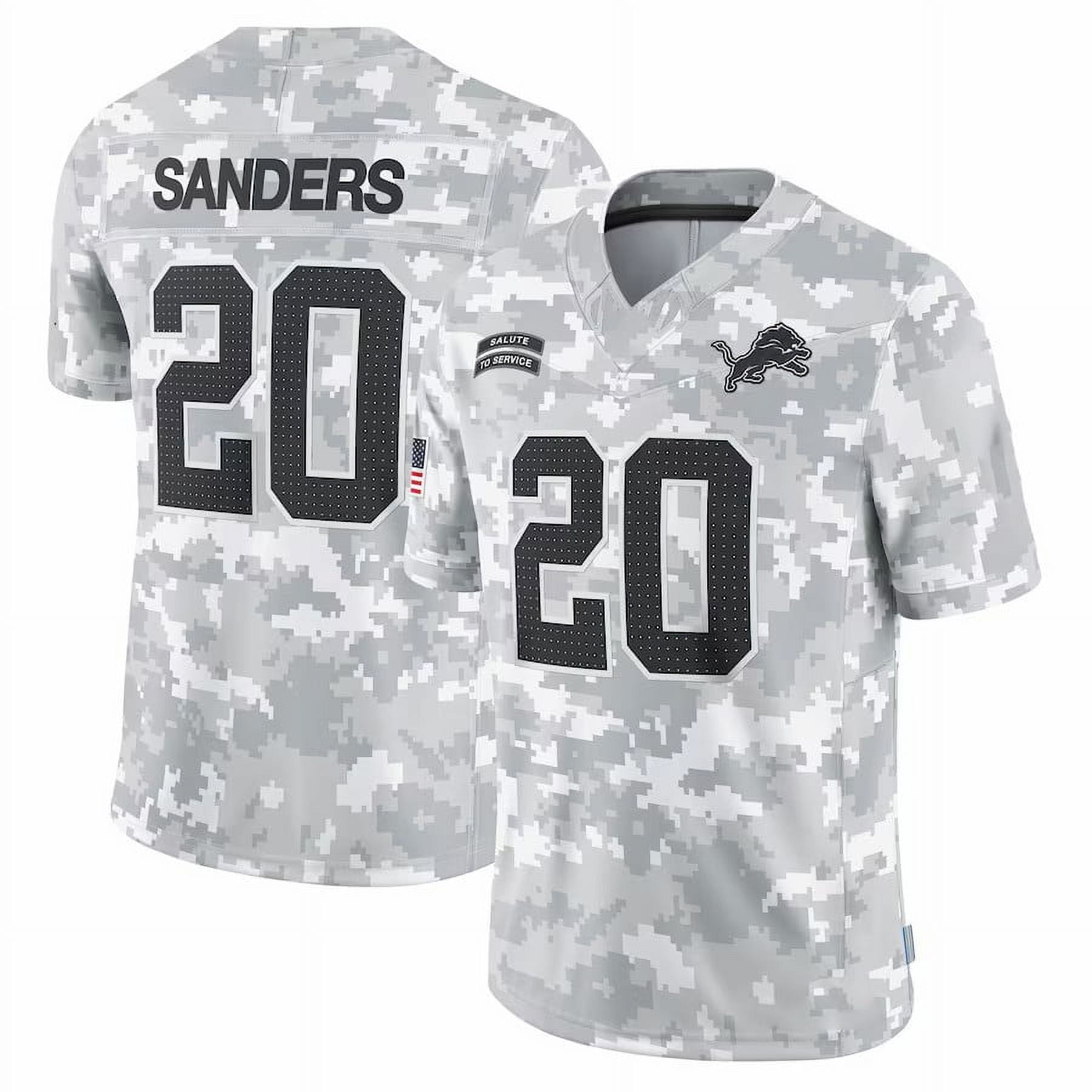 Classic Players Lions Barry Sanders#20 Jersey Football Team Logo Match ...