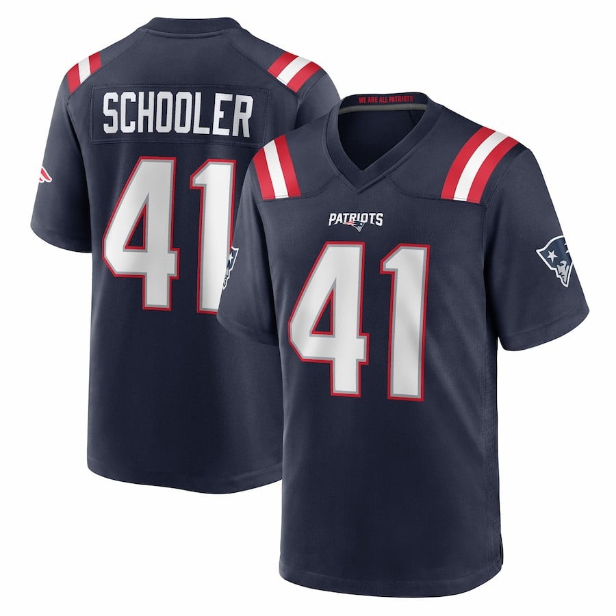 Classic Players Patriots Brenden Schooler#41 Jersey Football Team Logo ...