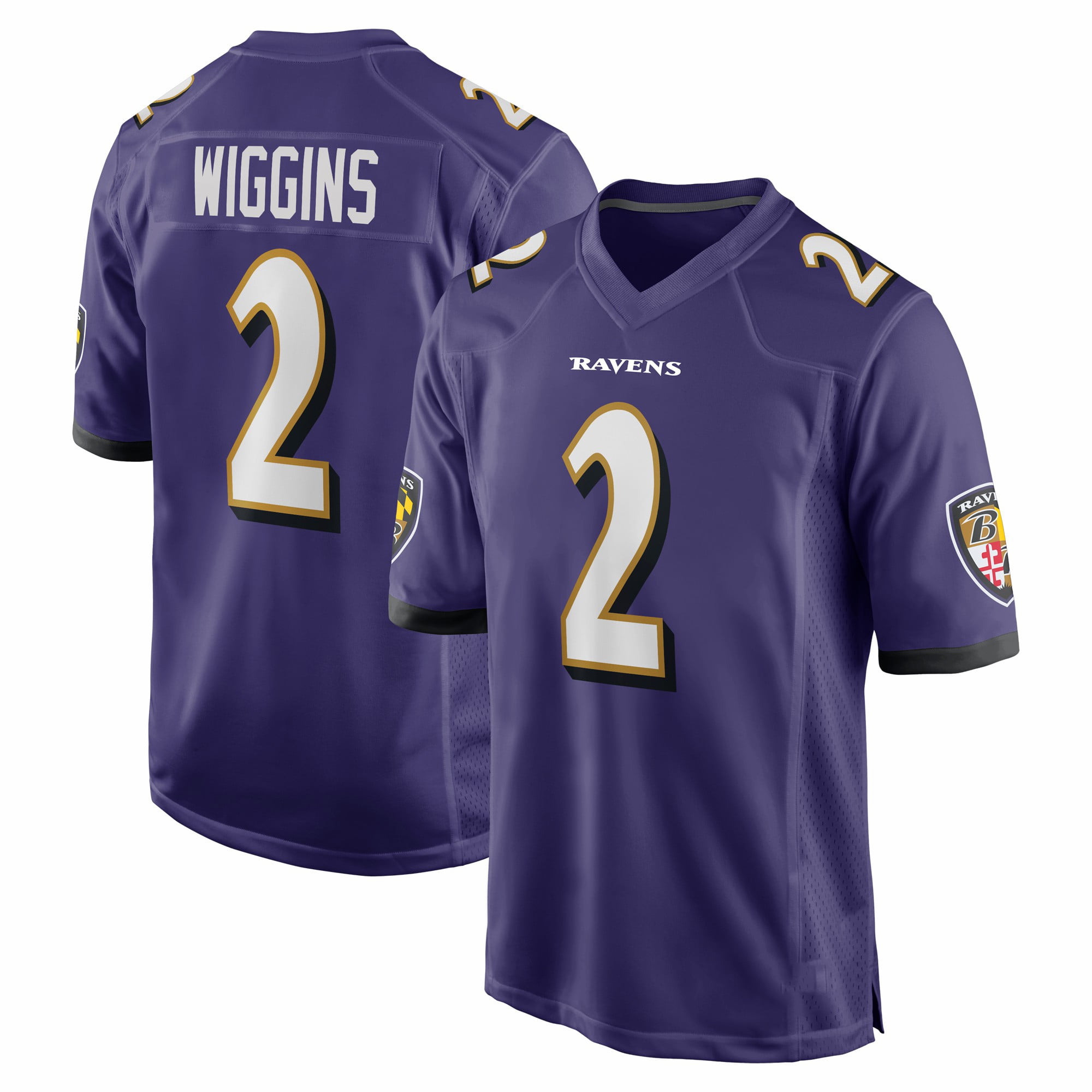 Classic Players Ravens Nate Wiggins#2 Jersey Football Team Logo Match ...