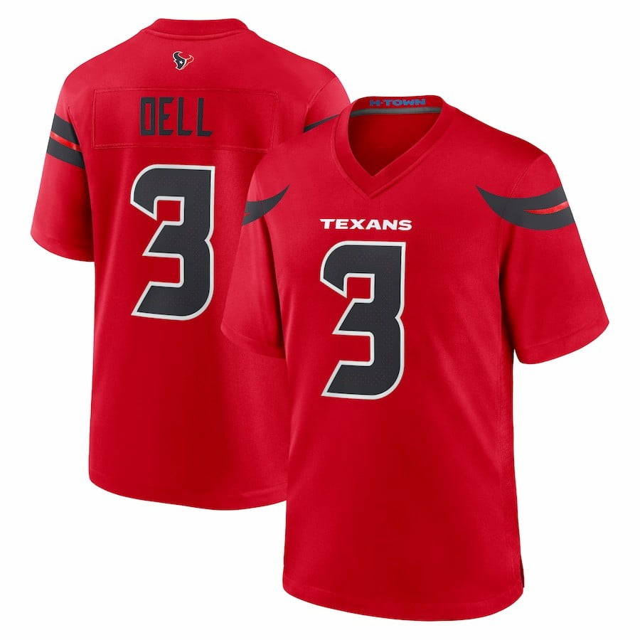 Classic Players Texans Tank Dell#3 Jersey Football Team Logo Match Day ...