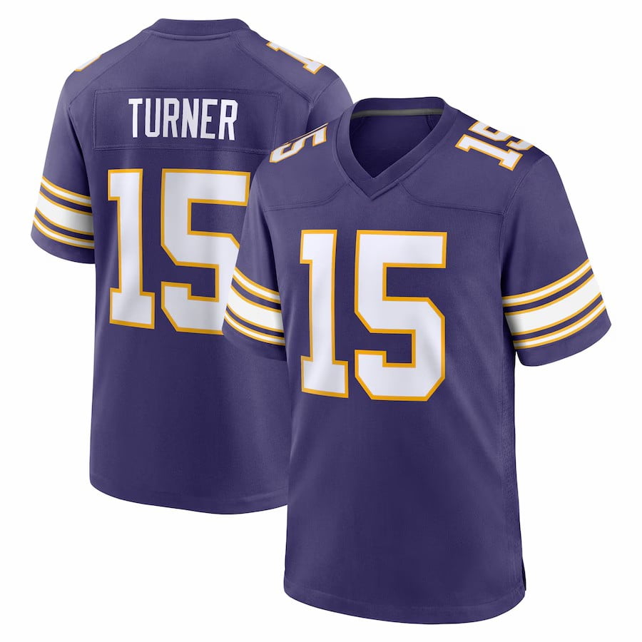 Classic Players Vikings Dallas Turner#15 Jersey Football Team Logo ...