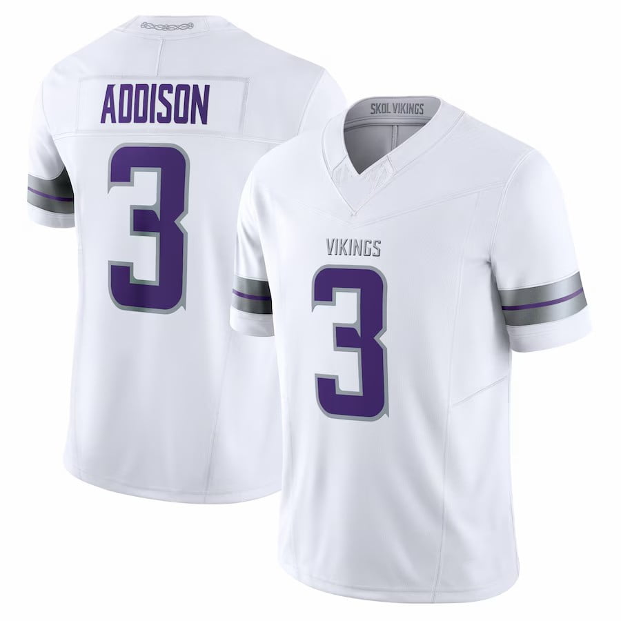 Classic Players Vikings Jordan Addison#3 Jersey Football Team Logo ...