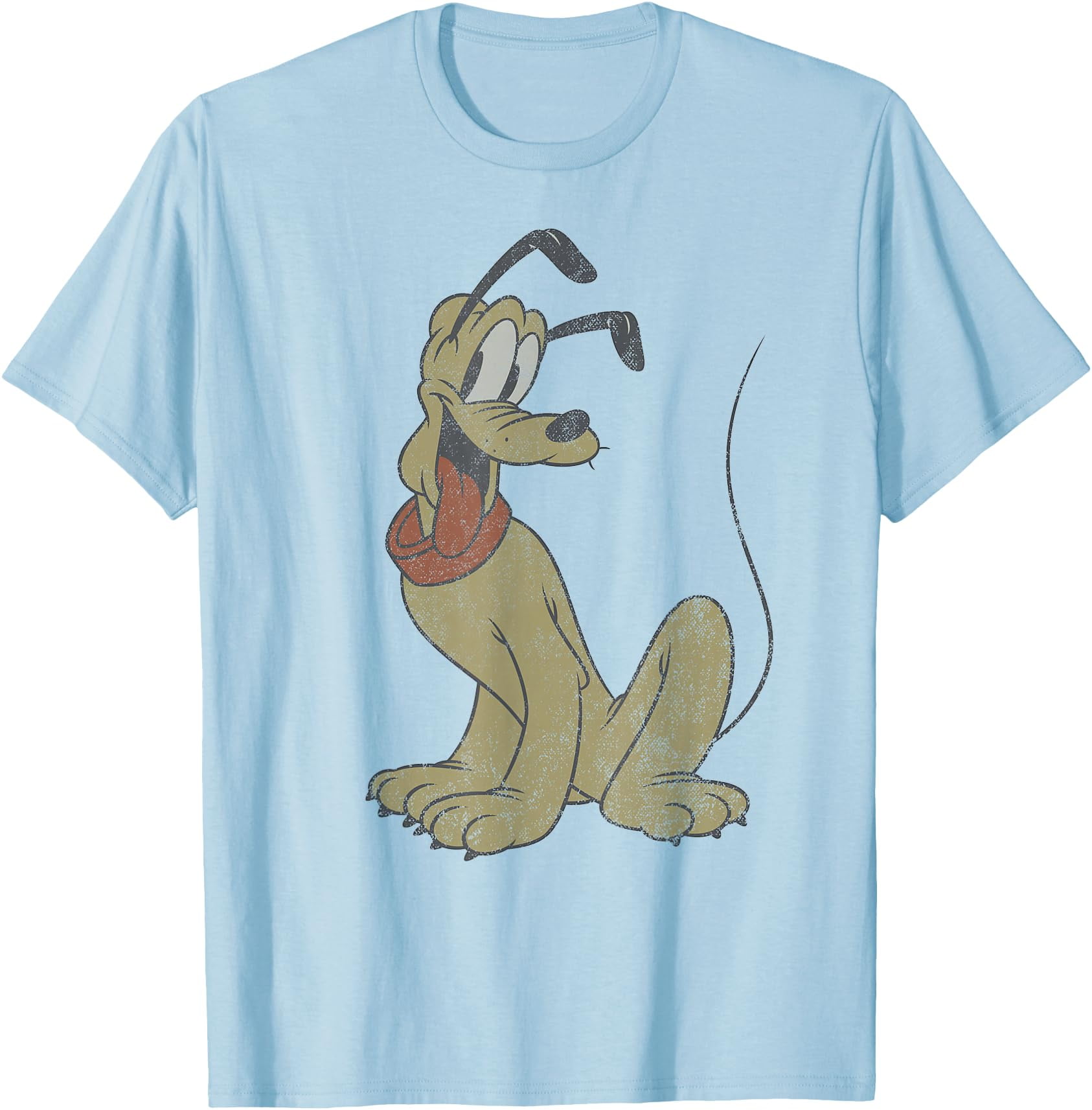 Classic Pluto Graphic DTG Print Unisex T-Shirt,Light Blue Color,Size YM ...