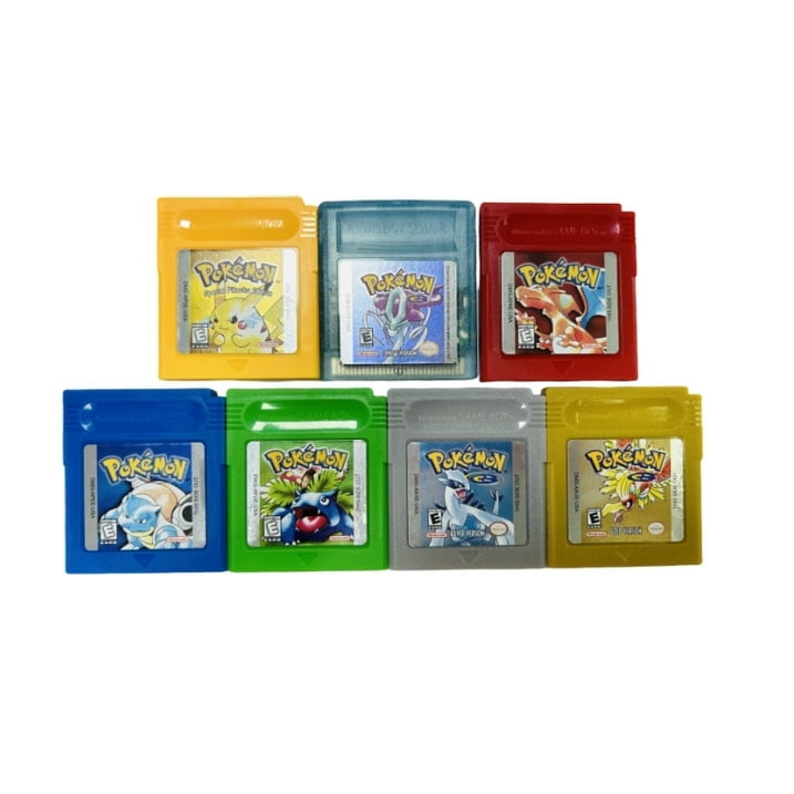 Classic Pokemon Game Boy series(All 7 Games) GBC Blue Red Yellow Green ...