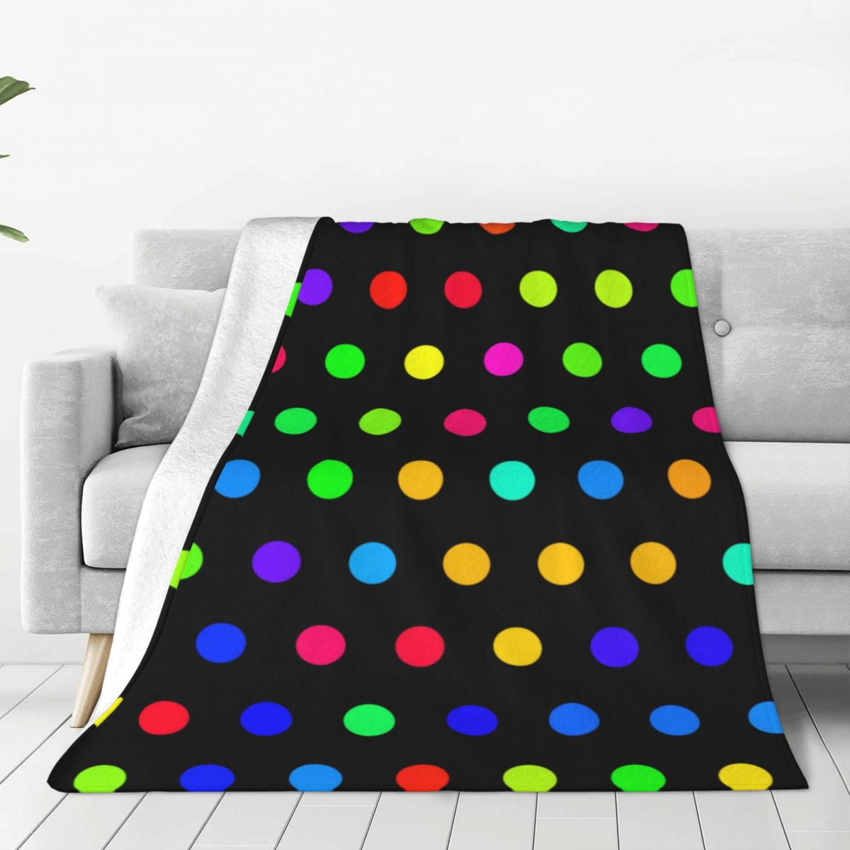Classic Polka Dot Blanket White Black Polkadots Retro Pattern Fashion ...