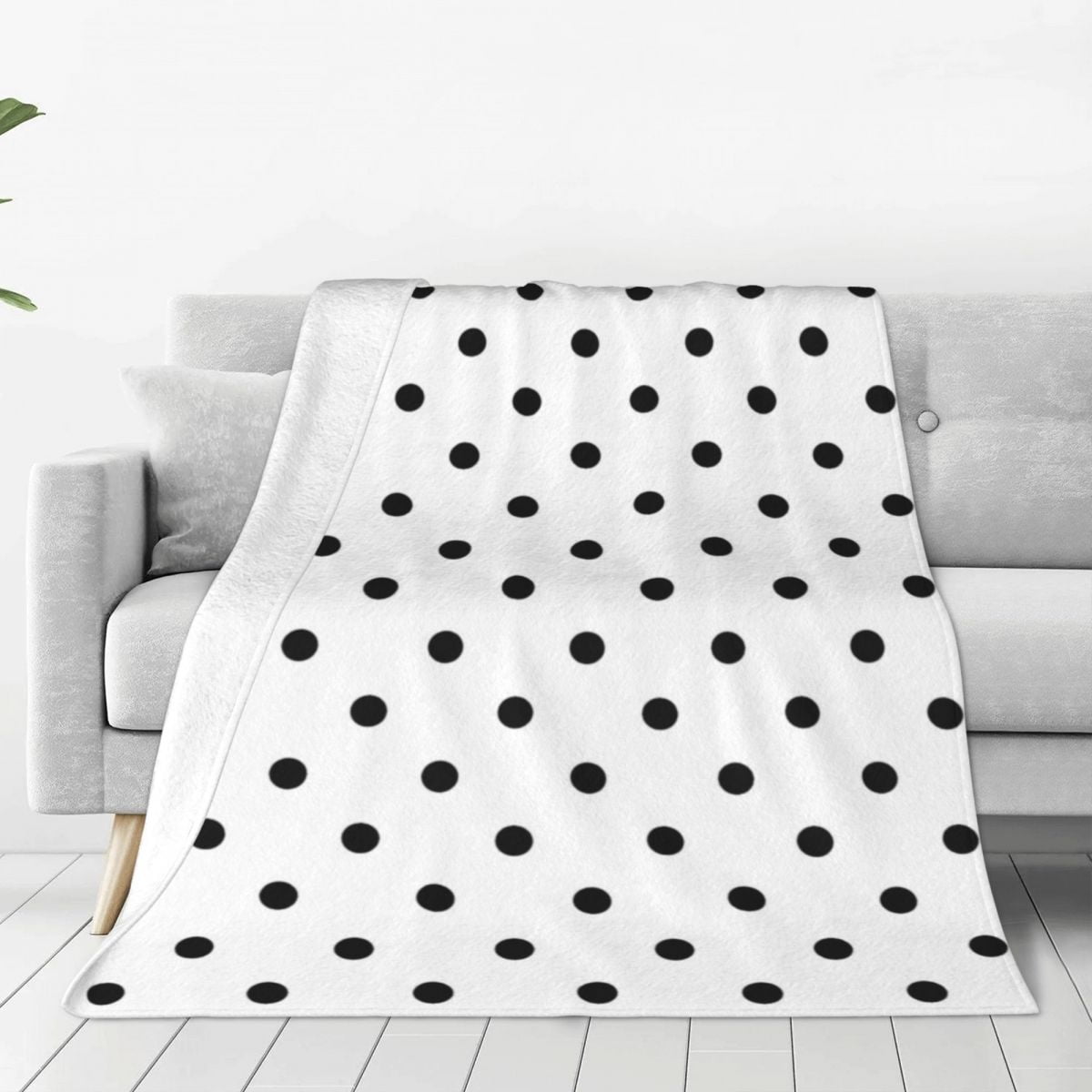 Classic Polka Dot Blanket White Black Polkadots Retro Pattern Fashion ...