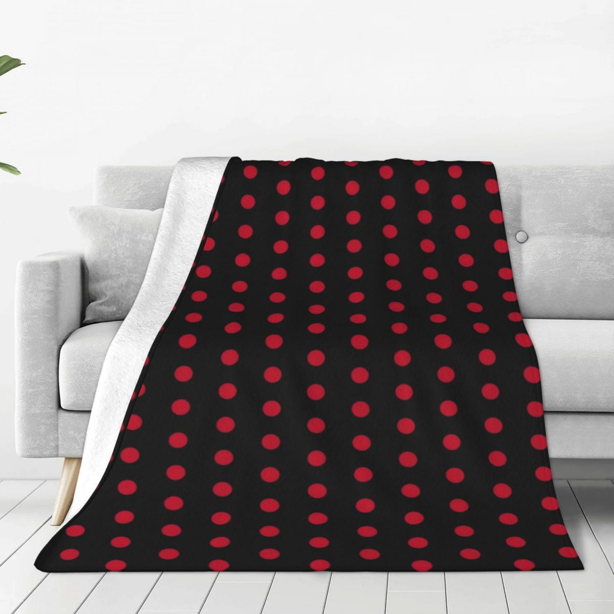 Classic Polka Dot Blanket White Black Polkadots Retro Pattern Fashion ...