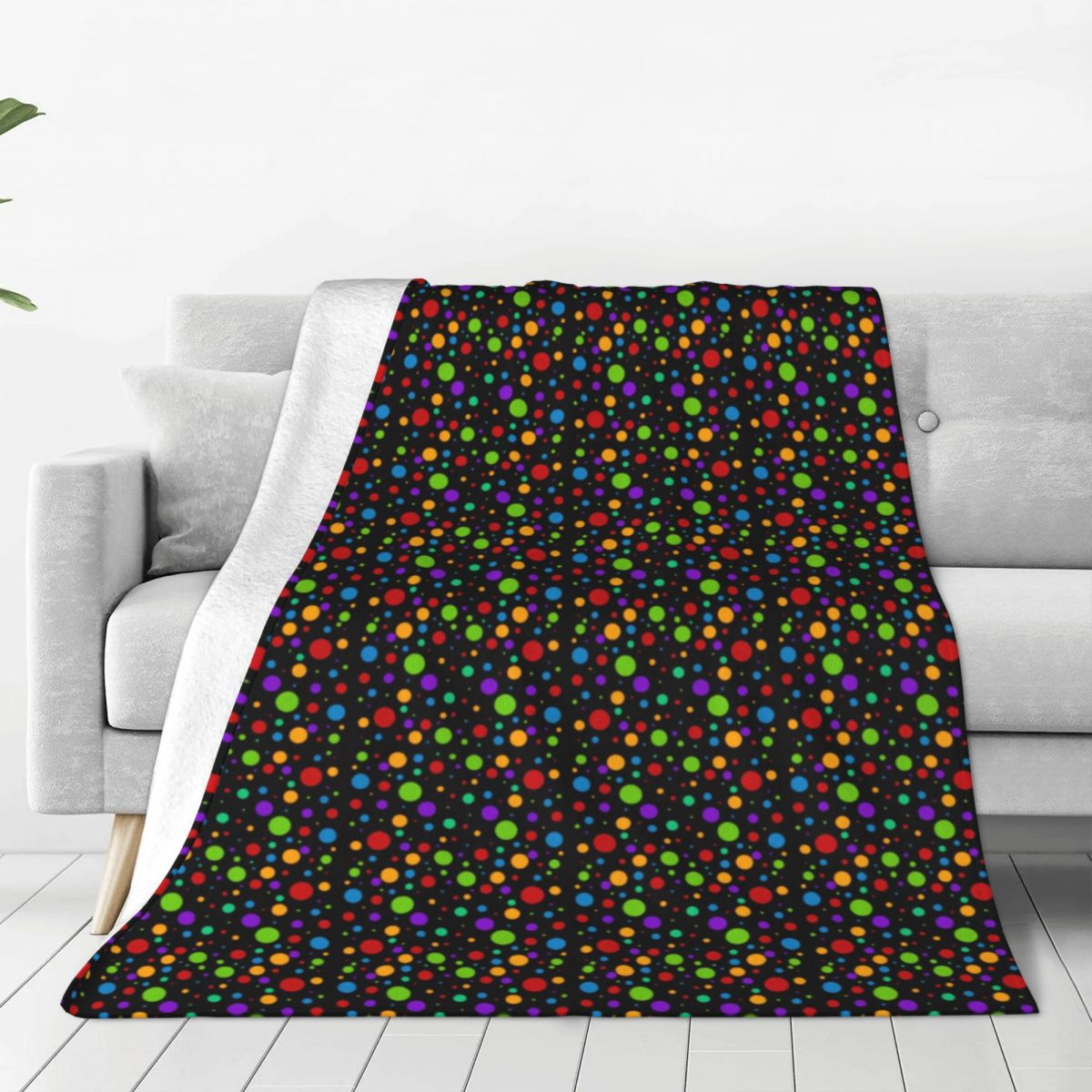 Classic Polka Dot Blanket White Black Polkadots Retro Pattern Fashion ...