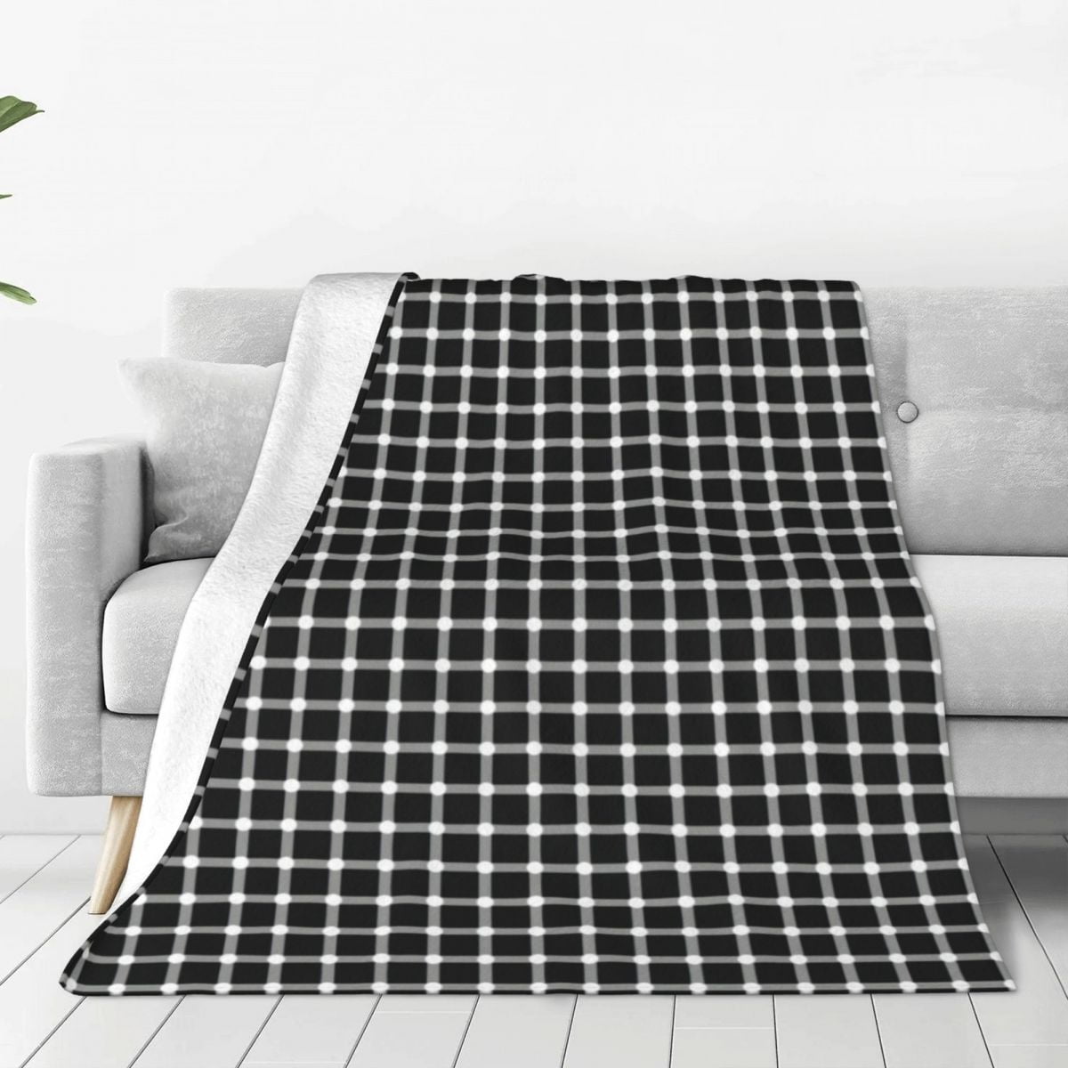 Classic Polka Dot Blanket White Black Polkadots Retro Pattern Fashion ...