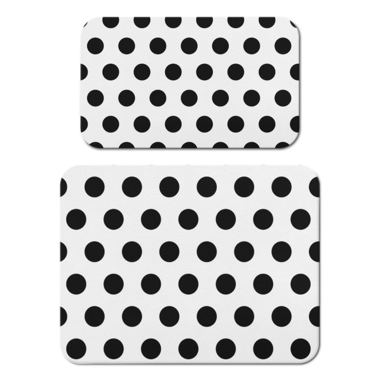 Classic Polka Dot Pattern Coffee Bar Mat Absorbent Dish Drying Pad with ...