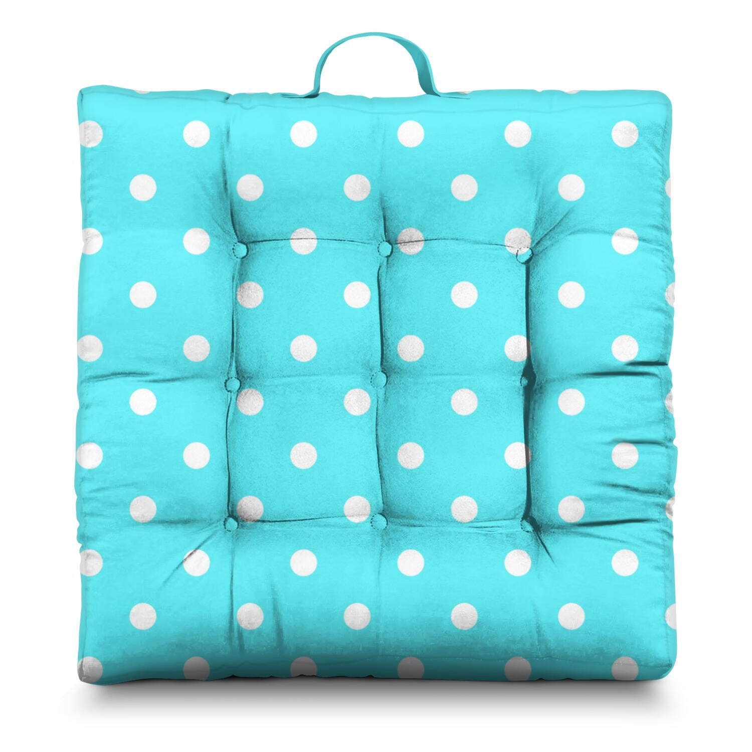 Classic Polka Dot Pillow – 22x22 Inch Square Seat Cushion, Dutch Velvet ...