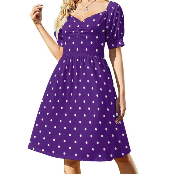 Classic Polka Dots Dress Blue and White Modern Dresses Summer Aesthetic ...