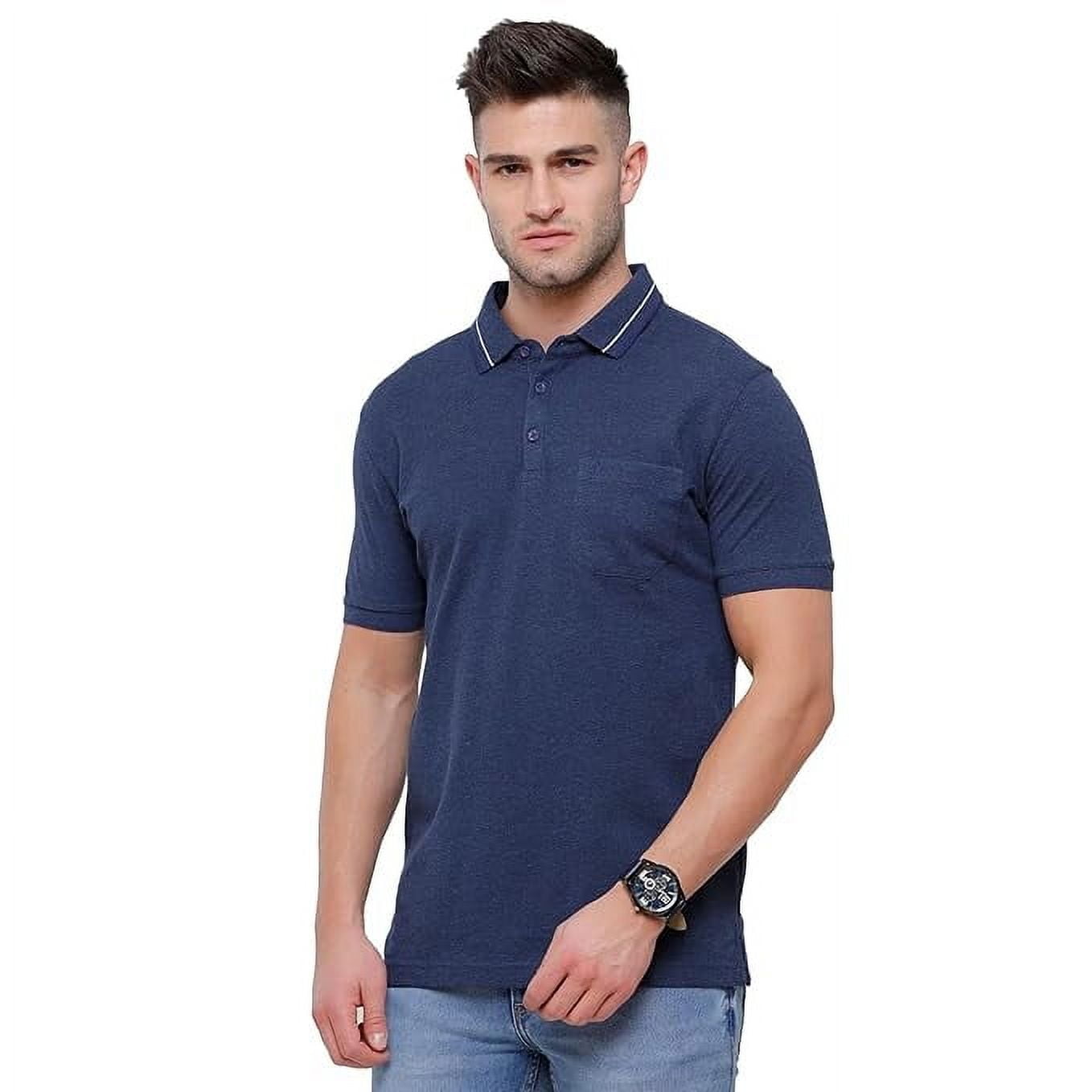 Classic Polo C&C SIGNATURE Men's Denim Blue Melange Polo Half Sleeve ...