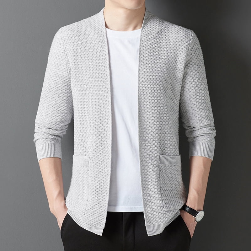 Classic Polo Pattern Cardigan for Men, No Zipper Shawl, Daily Work ...