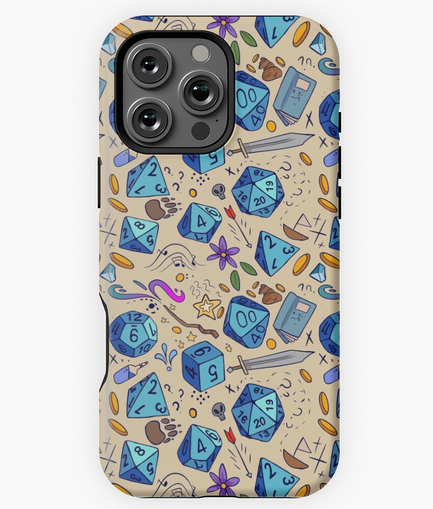 Classic Polyhedral Dice RPG Art N037 Phone Case for iPhone 17 16 15 14 ...