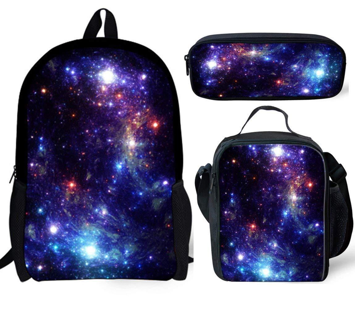 Classic Popular New starry sky 3D Print 3pcs/Set Student Bags Laptop ...
