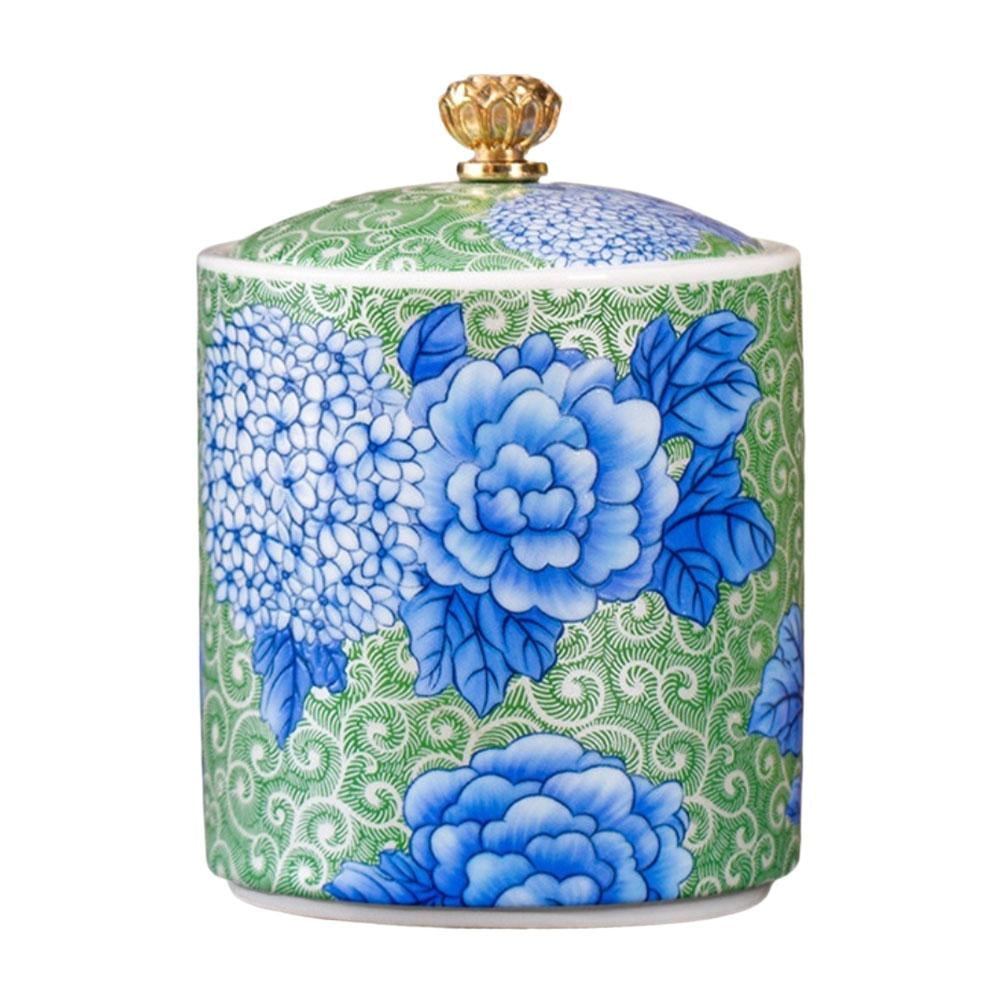 Classic Porcelain Salt Cellar with Airtight Lid, Floral Spice Jar ...