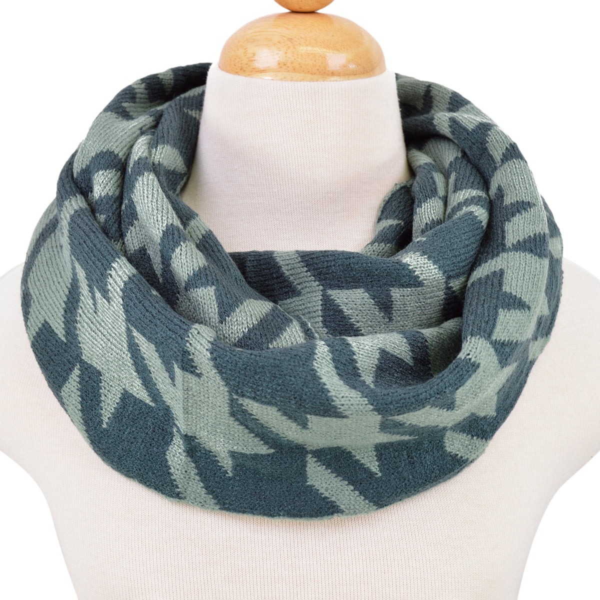 Classic Premium Houndstooth Knit Infinity Loop Circle Scarf - Walmart.com