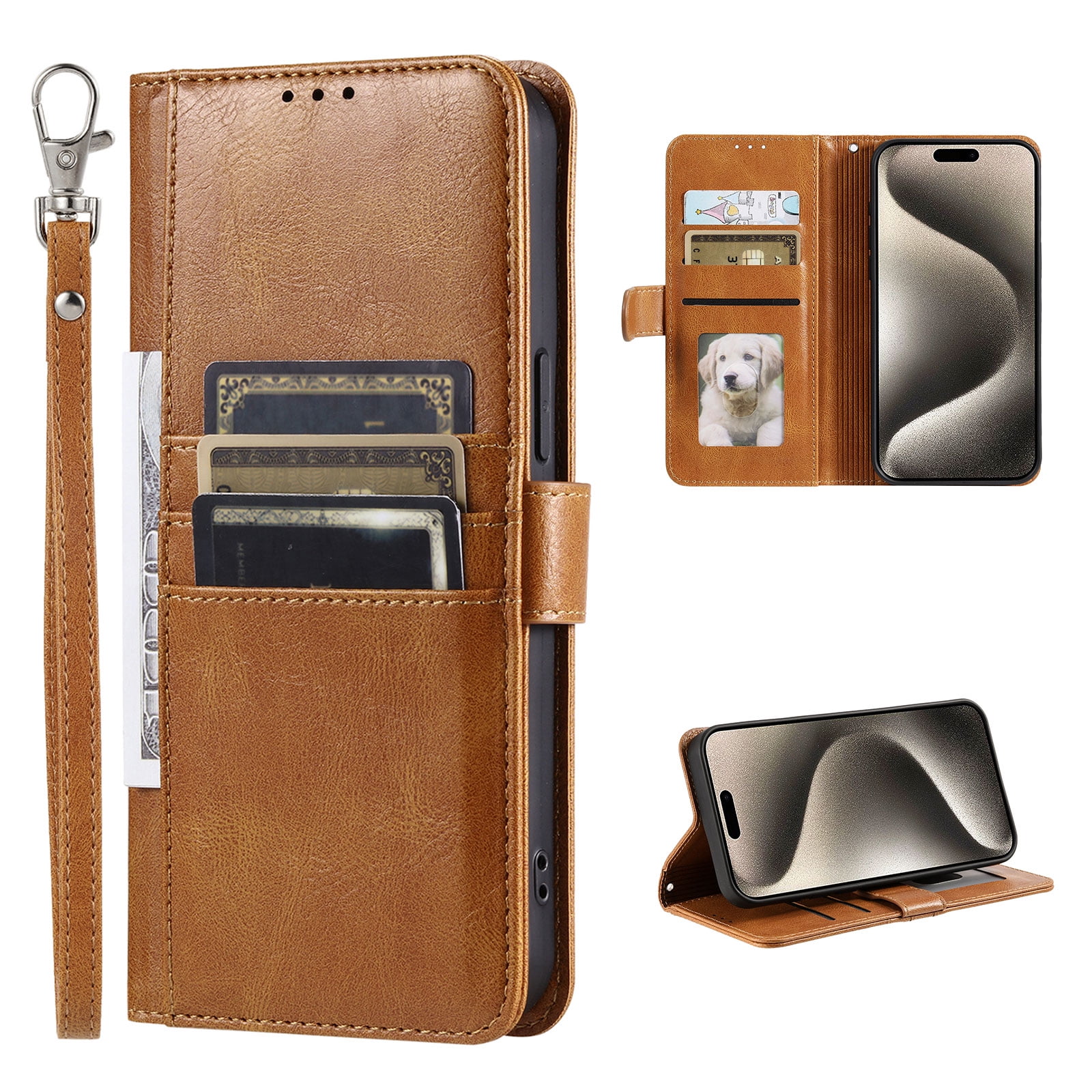 Classic Premium PU Leather Flip Case for Samsung Galaxy A07, Wallet Case with Card Slots & Cash ...