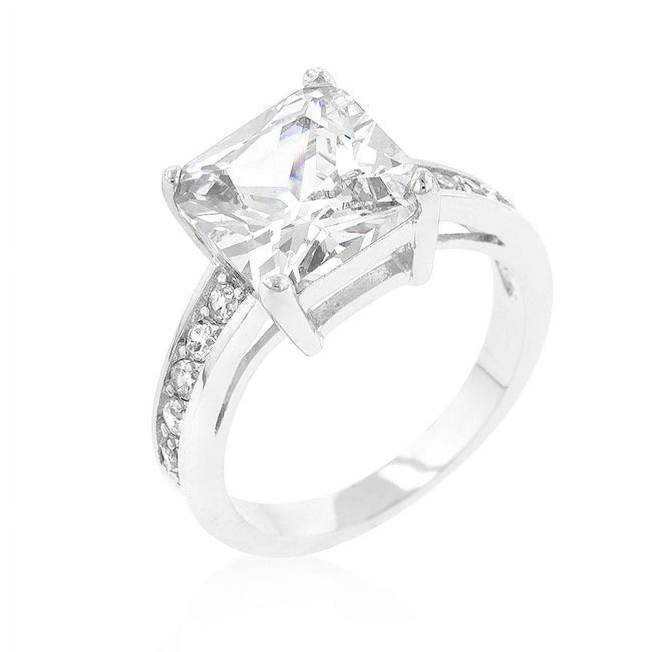 Classic Princess Cut Raised Pave Engagement Ring - Walmart.com