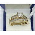 Classic Princess Cut Solitaire Channel Set Bridal Ring Set for ...