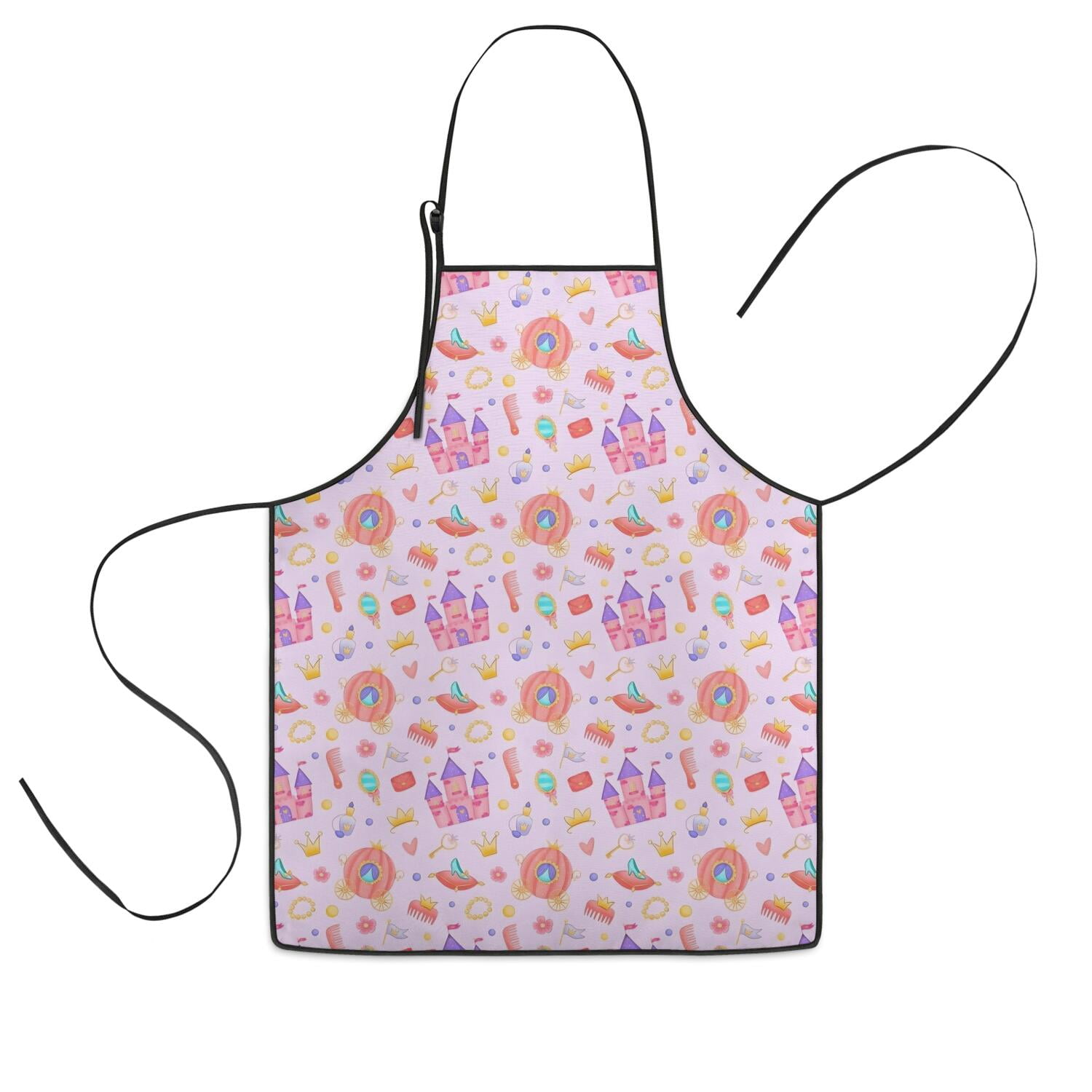 Classic Princess Pattern Kids Aprons for Girls and Boys,Adjustable Neck ...