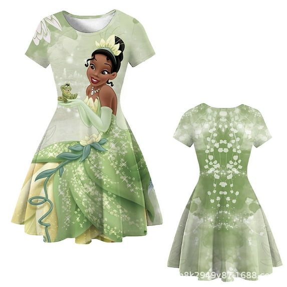 Classic Princess and The Frog Dress for Short Sleeve Cotton Tiana Dress ...