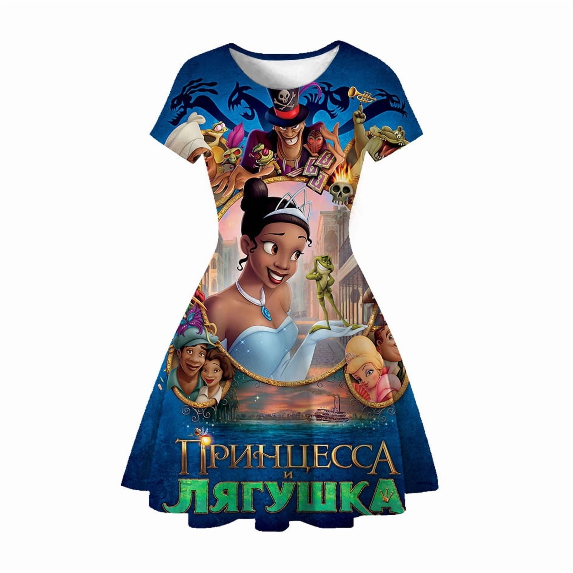 Classic Princess and The Frog Dress for Short Sleeve Cotton Tiana Dress ...