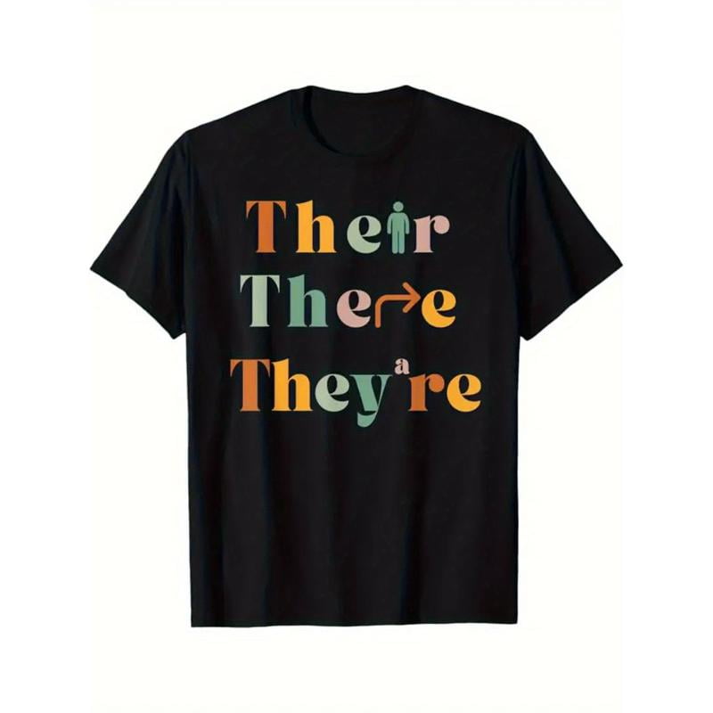 Classic Print For Men T Shirt,Colorful letters Graphic Tees "Their ...