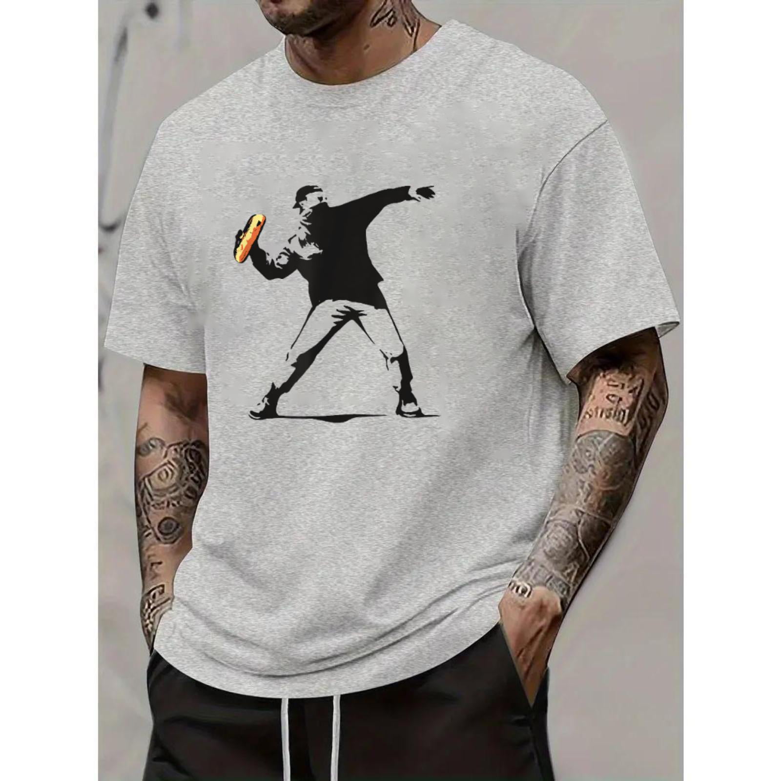 Classic Print For Men Tees,Modern Style Black Silhouette Graphic T ...