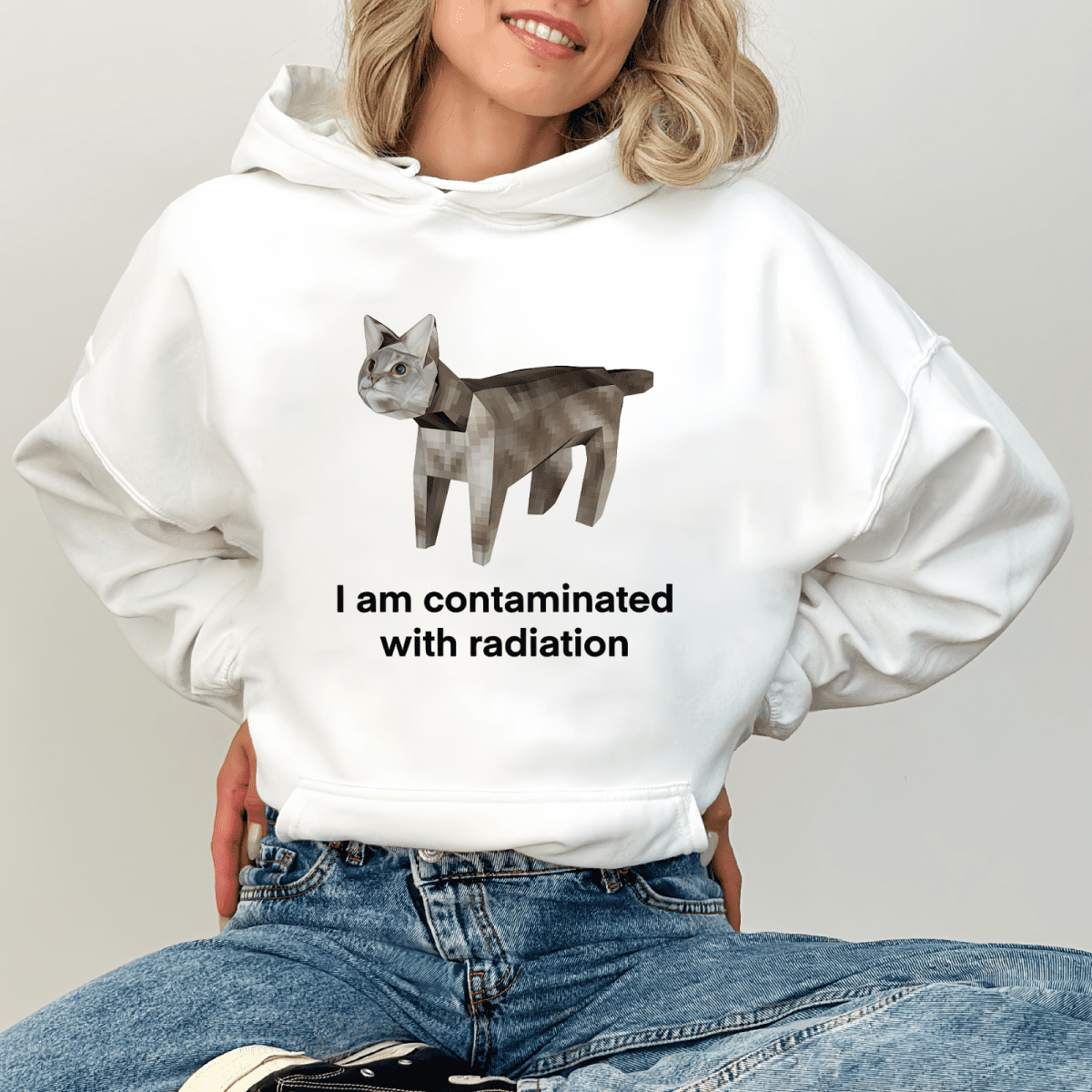 Classic Print For Women Pullover,Pixel Cat Graphic Hoodie"I am ...