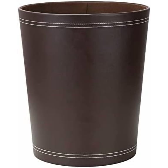 Classic Pu Leather Trash Can Wastebasket, Garbage Container Can for ...