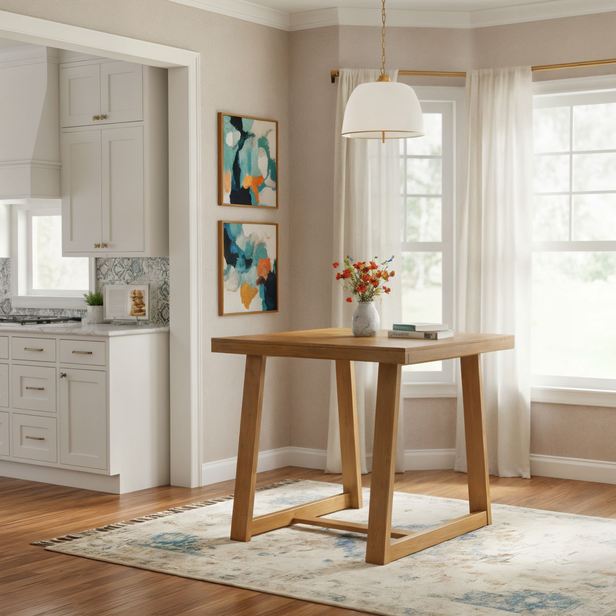 Classic Pub Dining Table Counter Height (41in / 1050mm), Pecan ...
