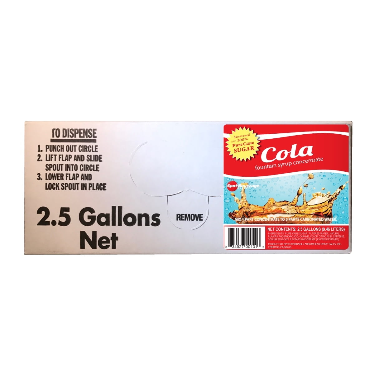 Classic Pure Cane Cola Fountain Syrup Concentrate (2.5 Gal. Bag-n-Box ...