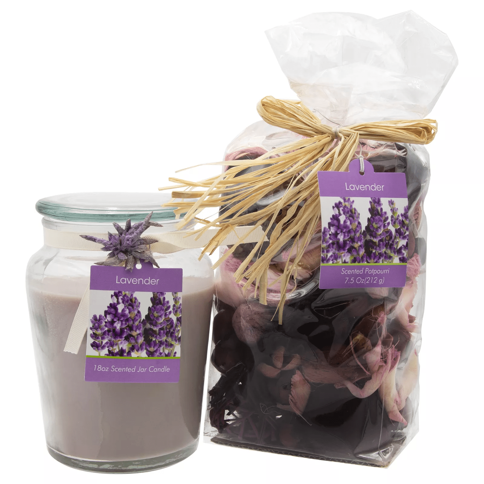 Generic Classic Purple Lavender 18oz Jar Candle, Potpourri Set, Glass ...