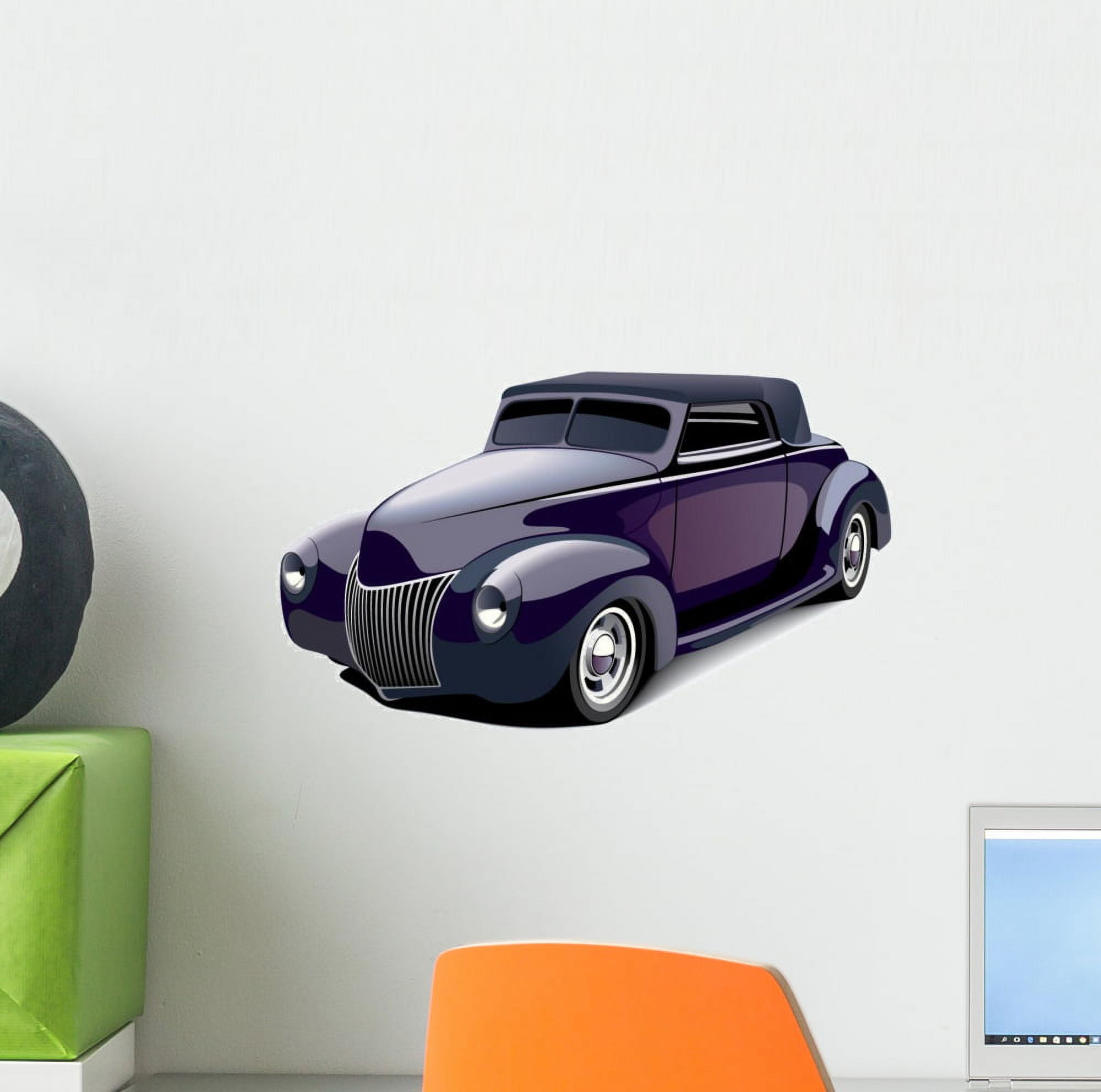 Classic Purple Muscle Car Wall Decal Sticker, Wallmonkeys Peel & Stick ...